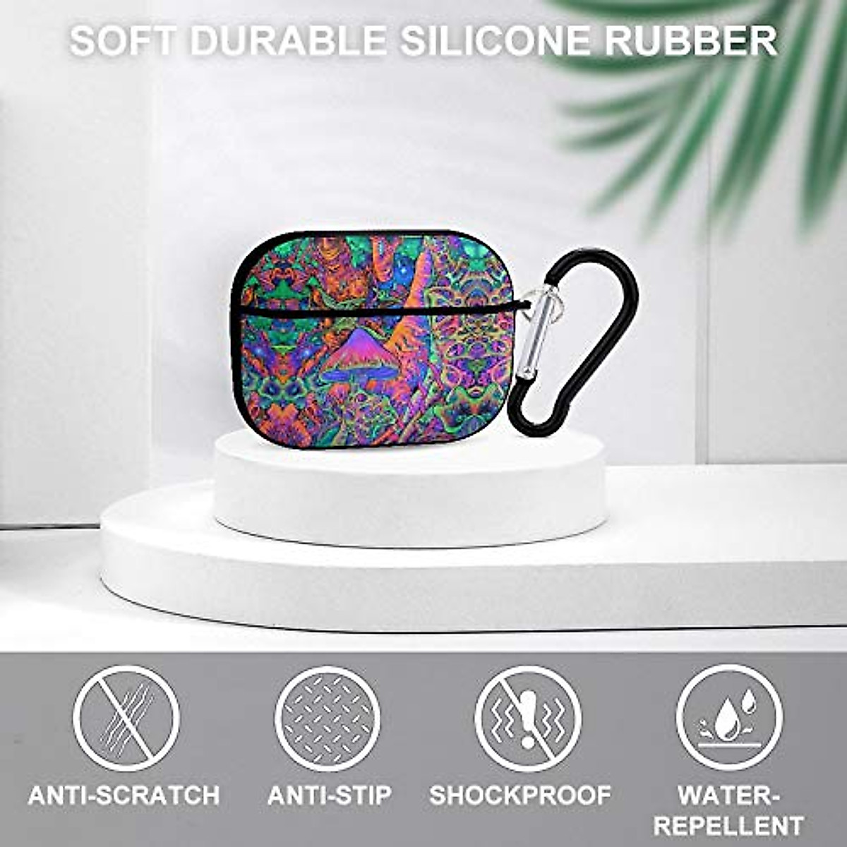 Trippy Pin Airpods Pro/3 Case PC Cool Fun Stylish Protective Case Cover with Keychain Compatible with for AirPod Pro 2019