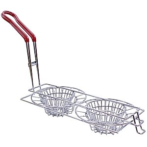 Tablecraft B078T62VNL TB24039 8Inch Double Taco Cups Stainless Steel Silver Fry Basket,Each, 1
