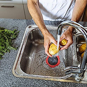 KUFUNG Sink Strainer, Basket Stainless Steel Bathroom Sink, Utility, Slop, Kitchen and Lavatory Sink Drain Strainer Hair Catcher (Red)…