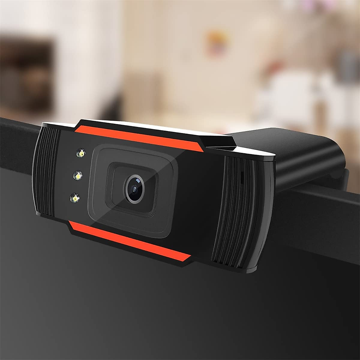 SYVI Webcam HD Webcam with Mic,Software Control and Privacy Mask, USB PC Camera,Plug and Play,for Meetings and Video Calls,Black