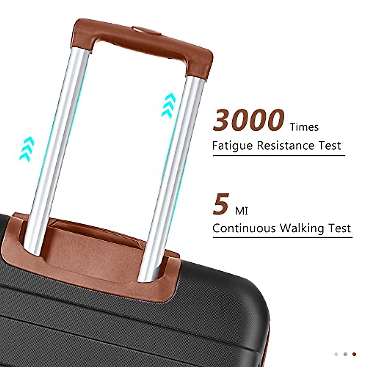 Merax Luggage Sets 3 Piece Suitcase, Hardside Suit case with Spinner Wheels Lightweight TSA Lock, Grey and Brown, 20/24/28 Inch