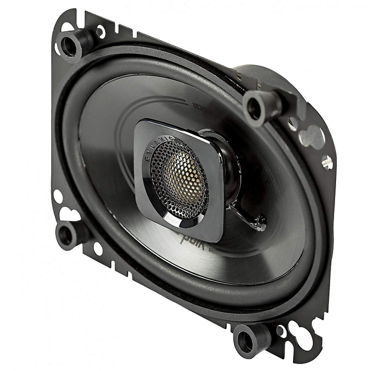 Polk Audio DB462 DB+ Series 4" x 6" Coaxial Speaker for Car & Marine, 2-Way Boat & Car Audio Speaker, 50-22kHz Frequency Response, Polypropylene Woofer Cone & 3/4" Silk Dome Tweeter, Easy Installation