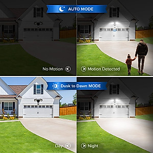 SANSI Eco Series 18W 1800LM LED Motion Sensor Outdoor Lights, Energy Saving Security Light, 200W Equiv. 5000K Dusk to Dawn Flood Light, 50,000 Hours Lifespan, IP65 Waterproof for Yard, Doorway, Black