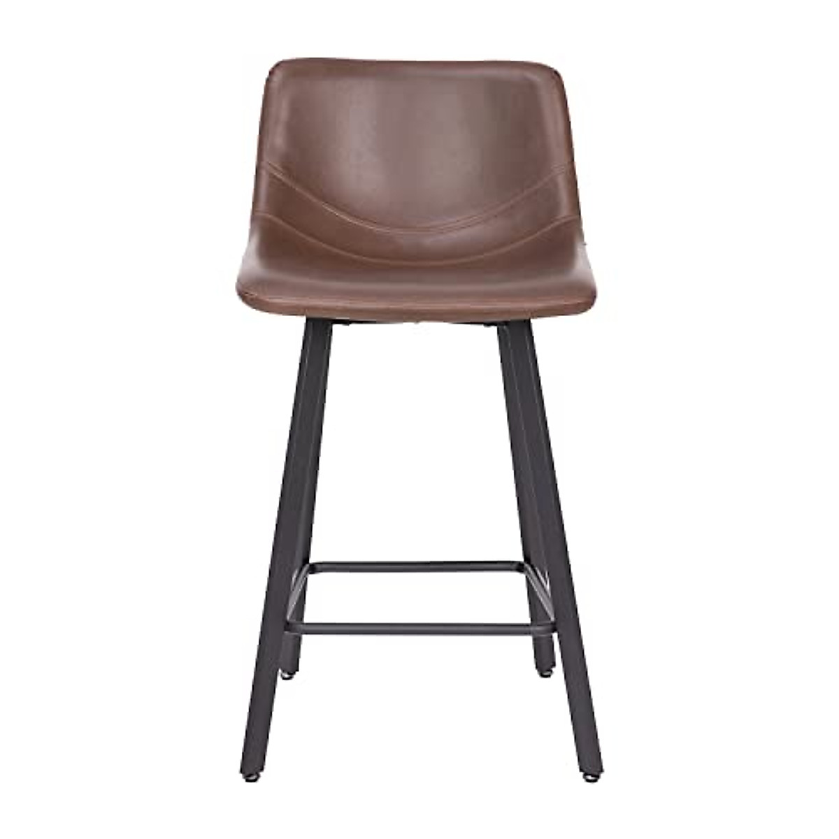 Flash Furniture Caleb Modern Armless 24 Inch Counter Height Stools Commercial Grade w/Footrests and Matte Metal Frames, Set of 2