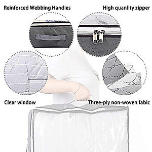Vieshful 5 Pack 90L Clothes Storage Bags and 5 Pack 75L Underbed Containers，Large Capacity Clothing Organizers for Bedding Blanket Comforter Quilt