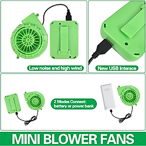 Wittocs Costume Fan Green Mini Blower Fan for Dinosaur Inflatable Costume Blow up Costumes Fan Halloween Christmas Cosplay Inflatable St Patricks Day Costume Clothing Suits