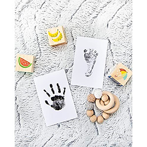 Little Pear Clean-Touch Babyprint Ink Pad, No Touch Ink Pad for Baby, Handprint or Footprint Keepsake, Black Ink