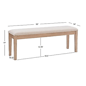 Linon Miles Wood Dining Bench in Natural Brown