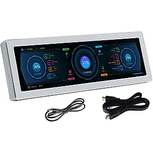 for All Raspberry Pi/AI Computer Jetson Nano/PC Windows 11/10 / 8.1/8 / 7, 8.8" IPS Side Monitor 480x1920 No Touch HDMI Display Port Built-in HiFi Speaker, with CNC Process Alloy Enclosure