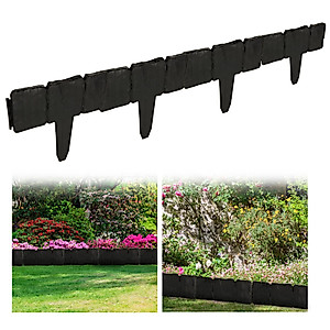 CertBuy Garden Edging Border, 16Ft Garden Landscape Edging Borders, Plastic Garden Fence Edging, Interlocking Landscaping Edging, Lawn Edging Flower Bed Border (20 Pcs, Black)