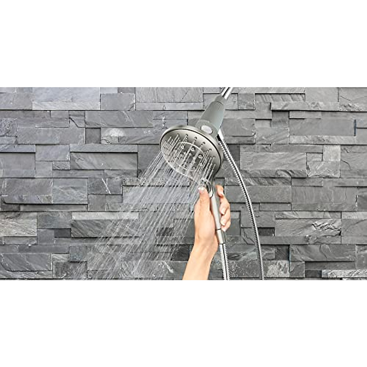 Moen Engage Spot Resist Brushed Nickel Magnetix Six-Function 5.5-Inch Handheld Showerhead with Magnetic Docking System, Detachable Shower Head, 26112SRN