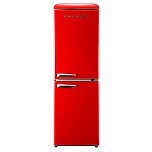 Galanz GLR74BRDR12 Retro Refrigerator with Bottom Mount Freezer Frost Free, Dual Door Fridge, Adjustable Electrical Thermostat Control, 7.4 Cu Ft, Red