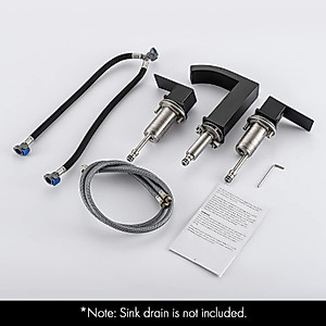 KES Waterfall Bathroom Faucet 8-inch, Widespread Bathroom Sink Faucet 3 Hole, 2 Handle Faucet for Bathroom Sink, SUS304 Stainless Steel Matte Black, L4355LF-BK