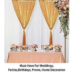 Sequin Curtains 2 Panels 2FTx8FT Gold Glitter Backdrop Gold Sequin Photo Backdrop Wedding Pics Backdrop Y1121