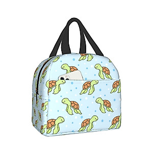 Ucsaxue Cute Turtle Lunch Bag Travel Box Work Bento Cooler Reusable Tote Picnic Boxes Insulated Container Shopping Bags For Adult Women Men Boys Girls