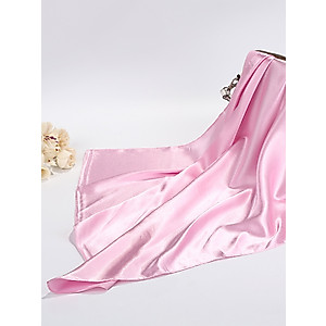 SATINIOR Silk Like Neck Scarf Square Scarf Satin Headscarf ascot Neck Scarves for Women(23.62 x 23.62 Inches,Pink)