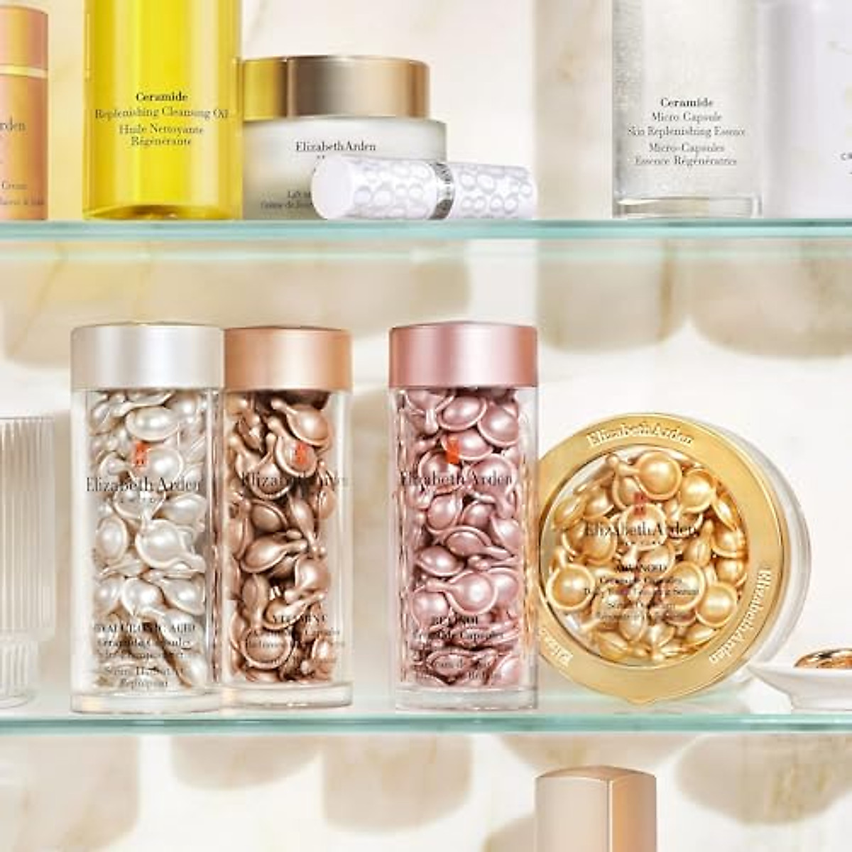 Elizabeth Arden Vitamin C Ceramide Capsules Serum, Daily Skin Care, Brightening Face Serum, 30 Count