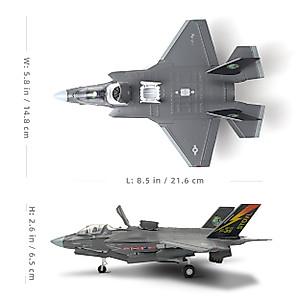 NUOTIE F-35 Lightning II Fighter Model Kit 1:72 Scale Die-cast Aircraft Model with Bracket, Gift for Military Pilots (F-35B Marine Corps)