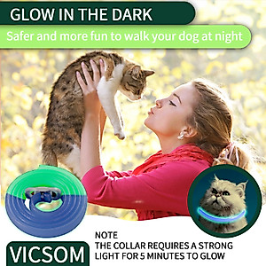 4 Pack Flea Collar for Cats, Cat Flea and Tick Collar Glow in Dark, 8 Months Prevention Cat Flea and Tick Treatment, Waterproof Adjustable Cat Flea Collar, Tick and Flea Collar for Kitten Cat, Blue
