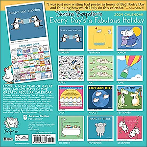 Sandra Boynton's Every Day's a Fabulous Holiday 2024 Wall Calendar