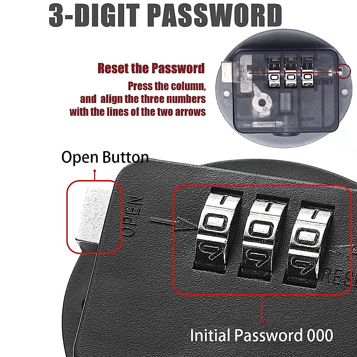 HoneSecur Refrigerator Lock Fridge Locks Combination Childproof Freezer Lock Child Safety Cabinet Lock Liquor File No Keys Need Baby Proofing Drawer Door Lock - White