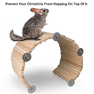 YKD Chinchilla Natural Birch Wood Flexible Platform Toy, Chinchilla Running Wheel Fence, Small Animal Climbing Toys for Chinchilla Guinea Pig Rabbit Hamsters Gerbils Rat and Other Small Animals