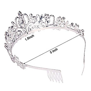 COCIDE Silver Tiara Crowns Crystal Headband Princess Rhinestone Crown with Combs Bride Headbands Bridal Wedding Prom Birthday Party Hair Accessories Jewelry for Women Girls
