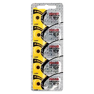 Maxell Watch Battery Button Cell SR516SW 317 Pack of 5 Batteries