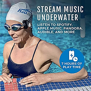 H2O Audio Sonar PRO Underwater Streaming Music (Playlist+) Waterproof Bluetooth Bone Conduction Headphones with MP3 Player - Wireless, Open Ear Waterproof Headset for Swimming, Underwater Activities