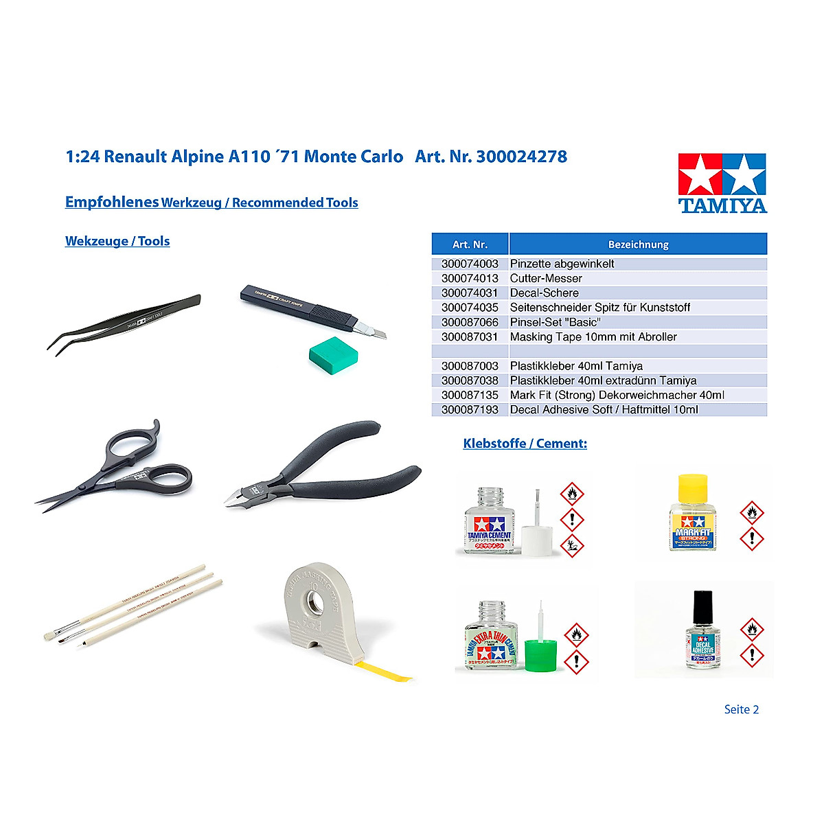 Tamiya 300024278 1:24 Renault Alpine A110 ‘71 Monte Carlo, Blue