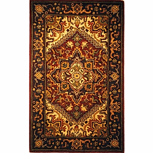 SAFAVIEH Heritage Collection 3' x 5' Red HG625A Handmade Traditional Oriental Premium Wool Area Rug