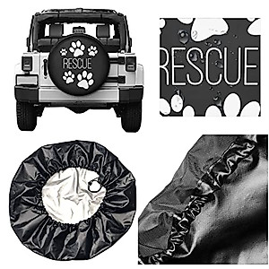 Dog Paw Print Rescue Tire Cover Spare Wheel Tire Cover Protectors Waterproof and Dustproof for,Truck, Trailer Rv, SUV 16 Inch