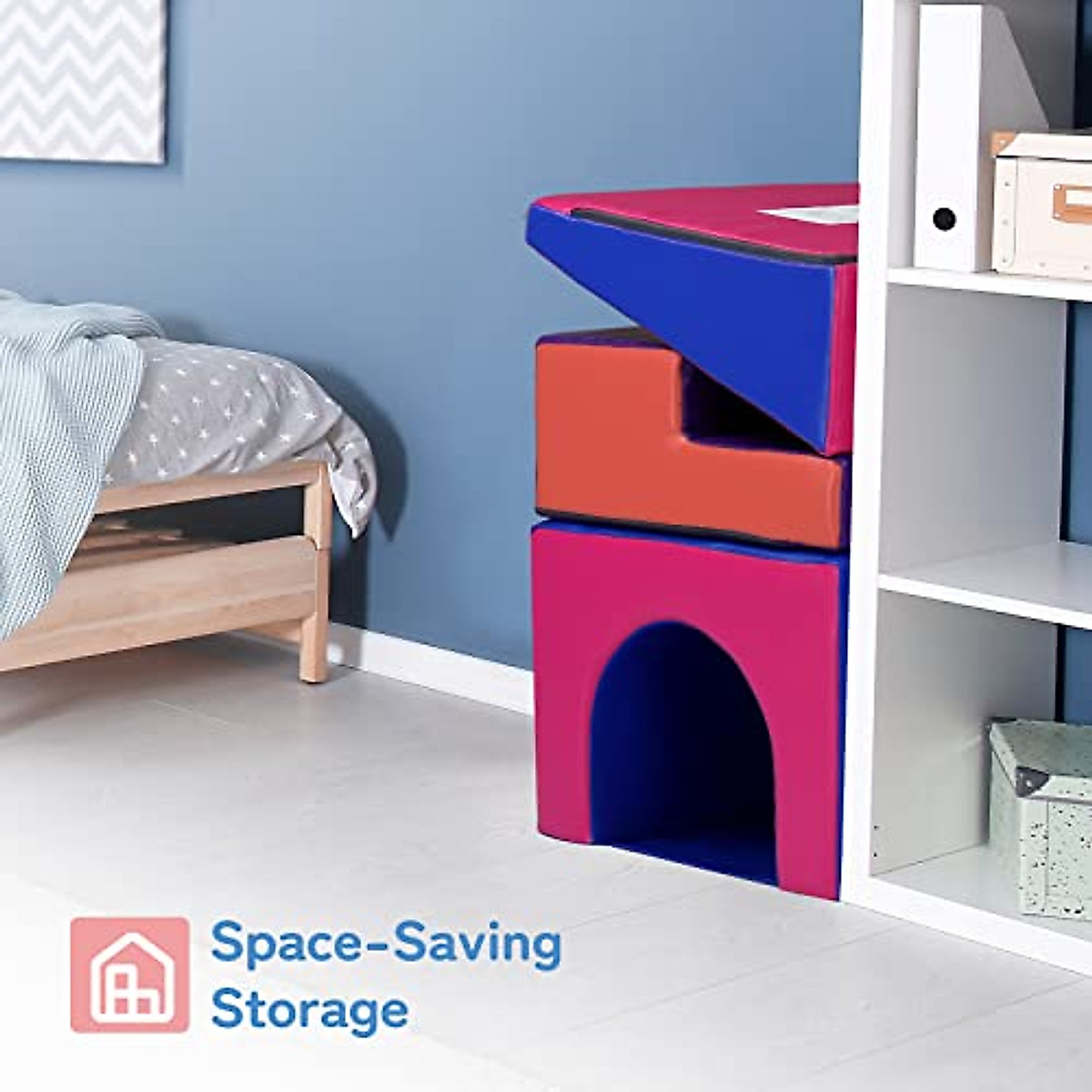 JOYMOR Indoor Soft Foam Climber Play Sets, Beginner Toddler Climber with Slide, Stairs and Ramp, Indoor Climbing Toys for Toddlers, Kids and Children