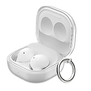 Aircawin Clear Case for Samsung Galaxy Buds 2 Pro Case 2022/Galaxy Buds 2 Case 2021/Galaxy Buds Pro Case 2021/Galaxy Buds Live Case 2020 Clear Cover,Soft TPU Transparent Case with Keychain-Clear