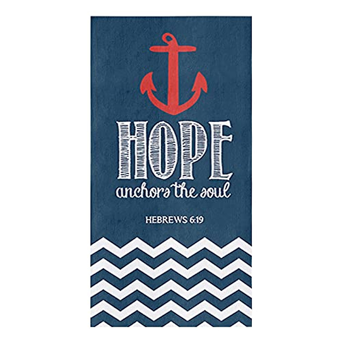 Big buy store Hope Achor Kitchen Dish Towels, Soft Lightweight Microfiber Absorbent Decorative Hand Towel Whte Navy Blue Chevron Zig Zag Tea Towel Guest Towel for Kitchen Bathroom 18x28in