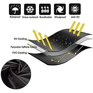 IDOXE Patio Heater Cover Waterproof with Zipper, Standup Classic Terrace Outdoor Round Heater Covers (Top Cover Only)