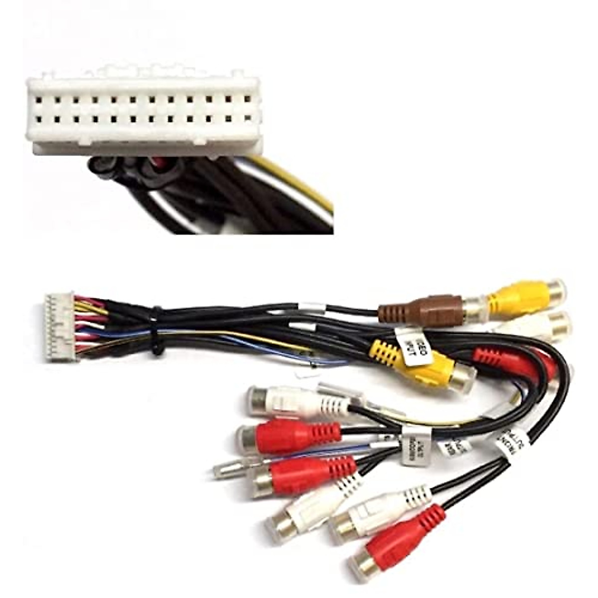 ASC Car Stereo RCA Audio Video Wire Harness Plug for Select Pioneer/Premier 24 Pin Aftermarket DVD Nav Radio CDP1091, CDP1143 AVIC-D3 AVIC-F900BT AVIC-F90BT AVIC-F9115BT + More