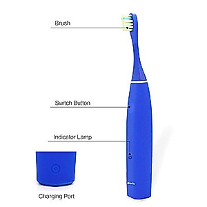 MICESHU Kids Electric Toothbrush, Rechargeable Sonic Toothbrush with 2 Brush Heads, Food Grade Silicone Sleeve & IPX7 Waterproof, for Children and Toddlers Age 3+, Soft