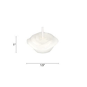 Mega Candles 24 pcs Unscented White Floating Rose Petals Flower Candle, Hand Poured Paraffin Wax Candles 1.5 Inch Diameter, Home Décor, Wedding Receptions, Baby Showers, Birthdays, Parties & More