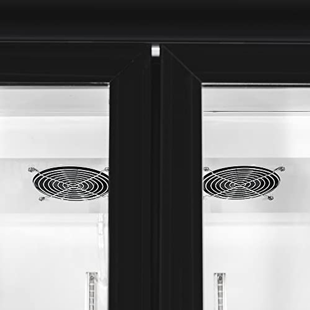 DHPM 51" 2 Sliding Glass Reach in Refrigerator Swing, Door Upright Display Beverage Cooler Merchandiser, Antique White