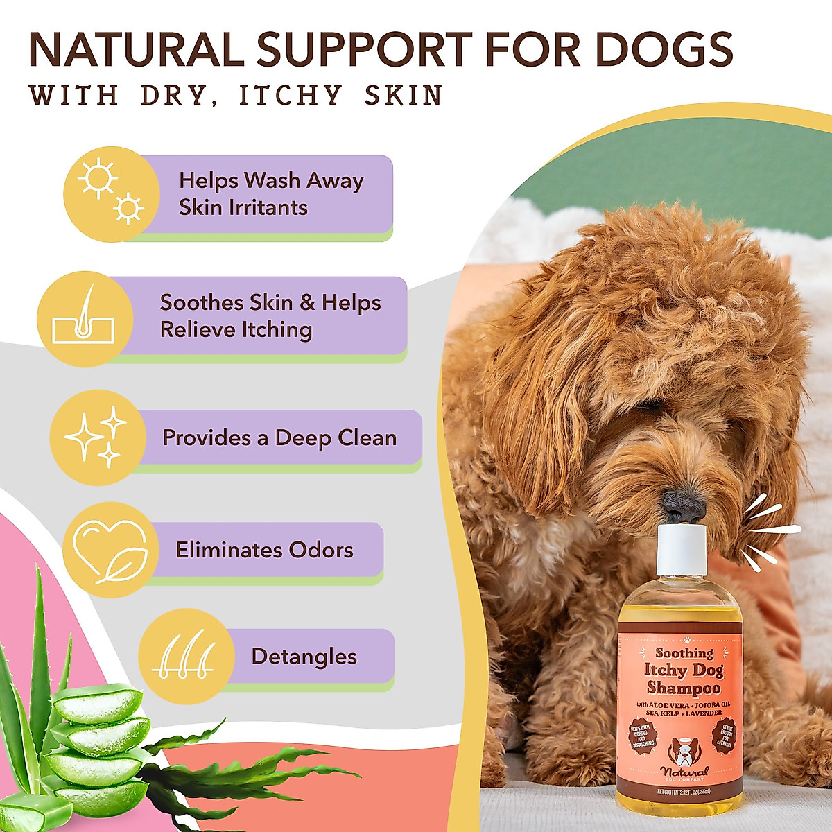 Natural Dog Company Complete Itch Kit for Dogs, Skin & Coat Supplement, Itchy Dog Shampoo, Skin Soother Healing Balm, All Natural Ingredients