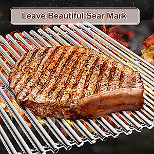 QuliMetal 19.5" Cooking Grates for Weber Genesis 300 Series, Genesis E310 E320 E330 S310 S320 S330, Replacement Parts for Weber 7528/7524, 304 Stainless Steel