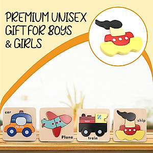 Leo & Friends Vehicle Puzzle Game Kit with 23 Different Pieces - Wooden Educational Toy for Boys and Girls - Non Toxic Wooden Puzzle - Gift for Christmas Birthdays or Holidays