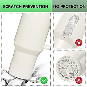 2PCS for Stanley Boot, Silicone Bottom for Stanley Cup Boot Quencher Adventure 40oz&for Hydroflask Boot 12-24oz for Stanley Tumbler Accessories for Stanley Cup Accessories Avoid Scratches&Noise, Clear