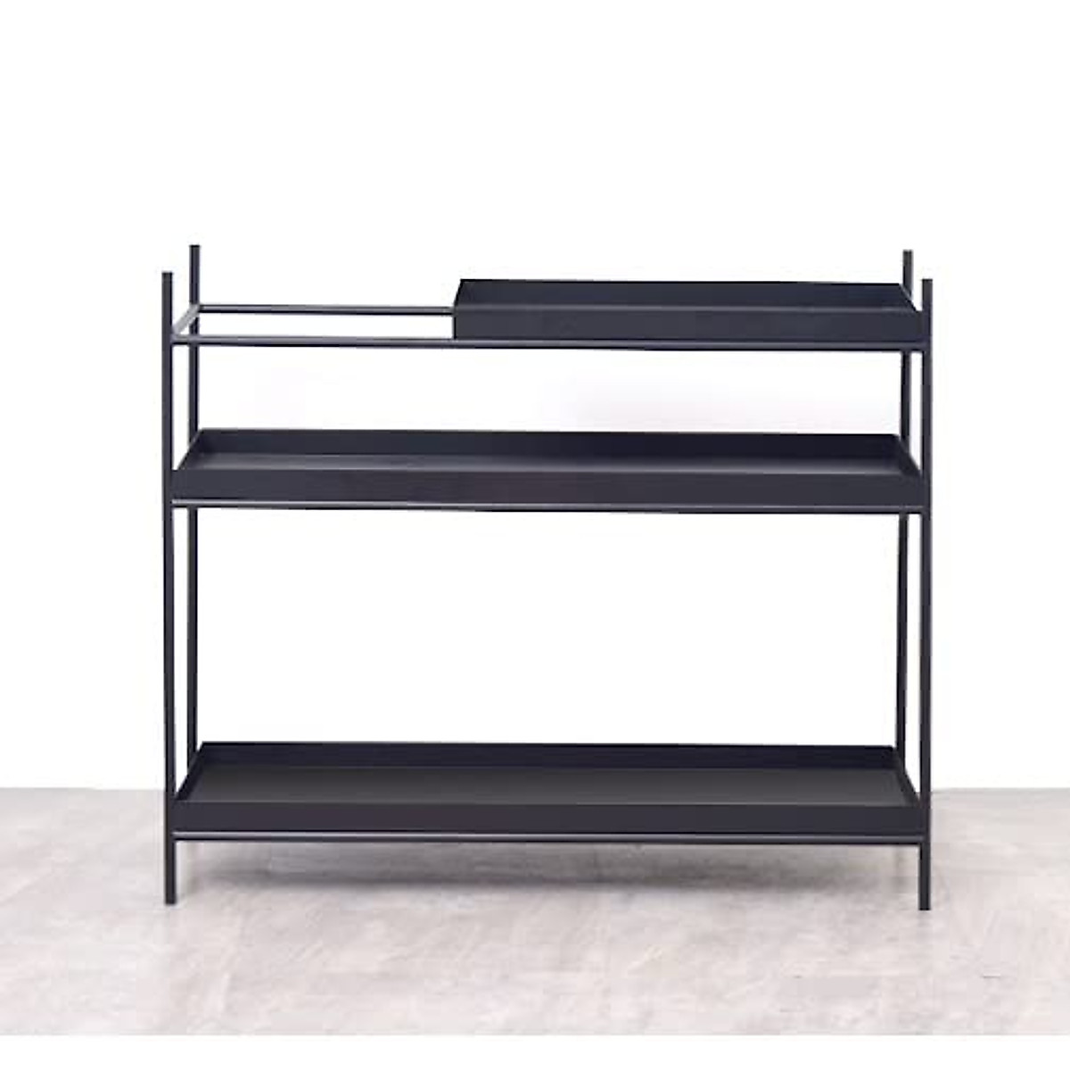 SLNFXC Industrial Style Iron Shelves Long Narrow Bookshelf Living Room Doorway Foyer Floor Storage Low Cabinet