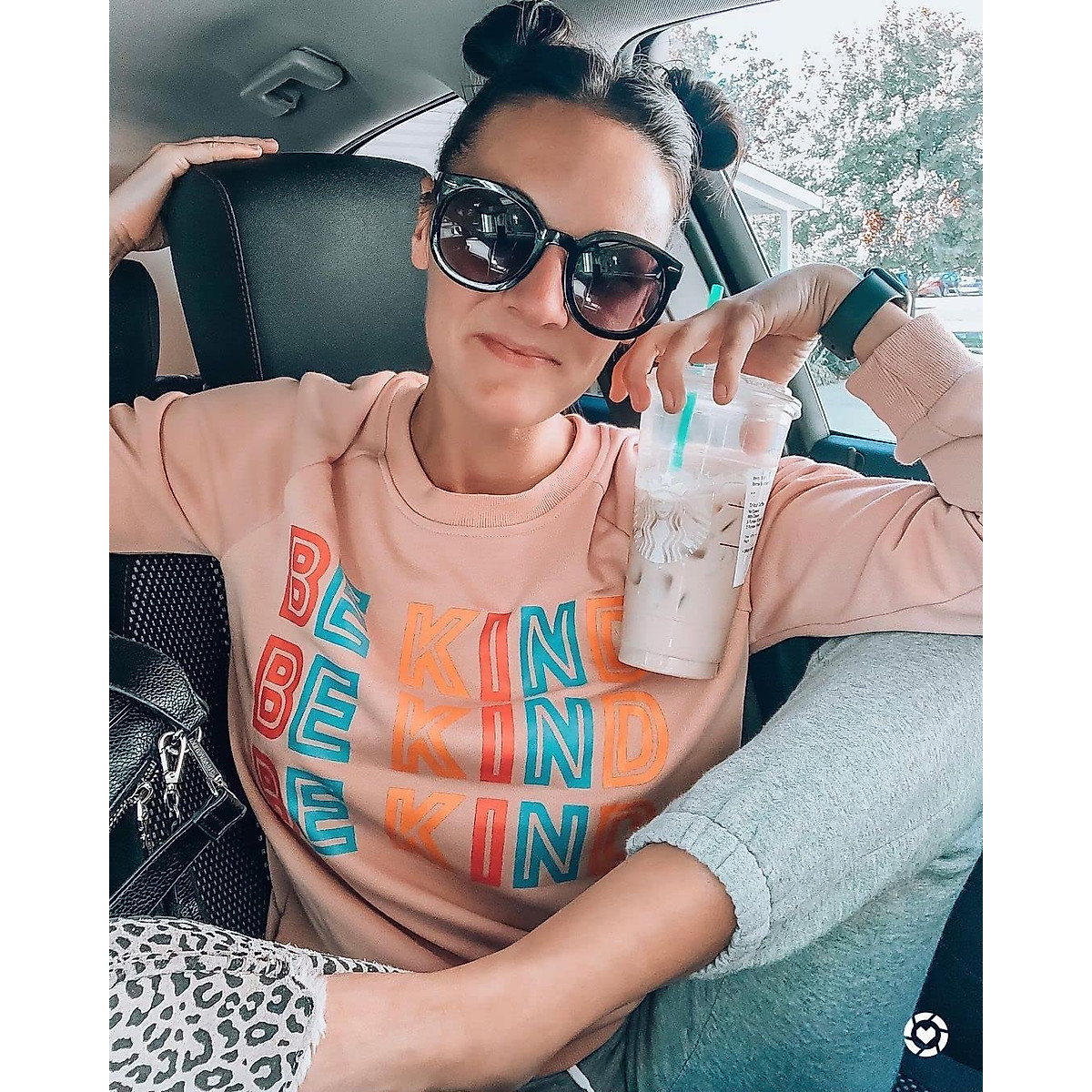 Blooming Jelly Womens Be Kind Sweatshirt Crewneck Loose Fit Cute Long Sleeve Tops Ladies Fall Clothes Winter Teacher Outfits (X-Large, Pink)