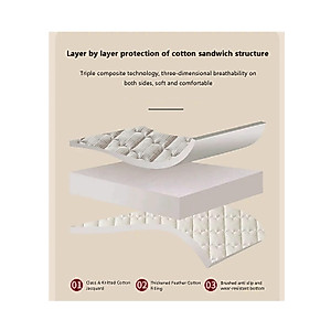 LFSPHQEC Quilted Fitted Mattress Protector 11"" Deep Mattress Pad Elastic Fitted Mattress Cover Mattress Topper for Twin Small Double Full Queen Super King Bed(Green,90x200+28cm)