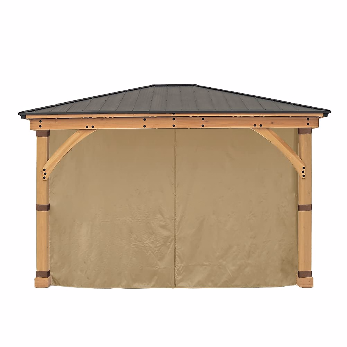 APEX GARDEN Replacement 4-Side Curtain for 11 ft. x 13 ft. Meridian Gazebo (Beige)