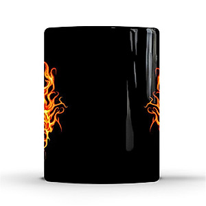 Heat sensitive Cool Flaming Ghost Skull Coffee Mug , Ceramic Color Changing Coffee Cup for Daily Use,Novelty Mug Good Gifts for Halloween Gifts Son Girl Mother Father Friends Boy Husband -350 Ml (H)