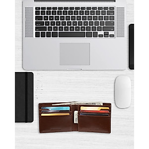 Cole Haan Men's RFID Slim Billfold Wallet, Tan Stitch, One Size